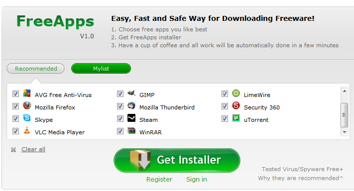 Software Go! Go! Go! [beta]: FreeApps - fast free application installer